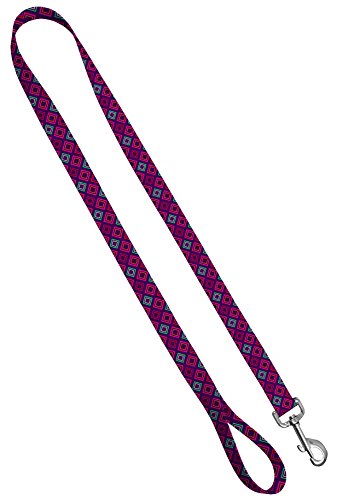 Moose Pet Wear Deluxe Dog Leash - Patterned Heavy Duty Pet Leashes, Made in The USA – 1 Inch x 4 Feet, Dainty Diamond