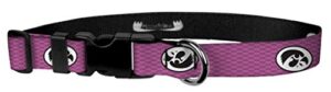 moose pet wear dog collar – university of iowa hawkeyes adjustable pet collars, made in the usa – 1 inch wide, large, pink carbon fiber