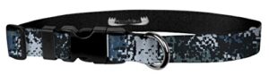 camo dog collar - camouflage waterproof dog collar, made in the usa - 1 inch adjusts 11.5 - 17.5 inches, medium, digi camo blue, "1" collar med"