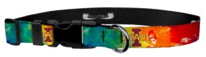 moose racing iowa state cyclones dog collar – iowa state university dog collar, pet wear, made in the usa - 1 inch wide, large, tie-dye