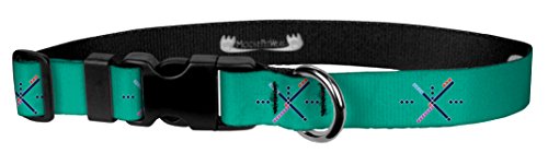 Moose Pet Wear Dog Collar - Patterned Adjustable Pet Collars, Made in the USA - 1 Inch Wide, Large, PDX Carpet