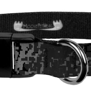 Moose Pet Wear Dog Collar - Patterned Adjustable Pet Collars, Made in the USA - 3/4 Inch Wide, Medium, Digi Camo Dark