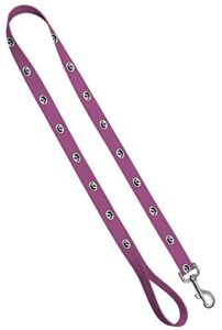 moose pet wear dog leash – university of iowa hawkeyes pet leash, made in the usa – 1 inch wide x 6 feet long, pink carbon fiber