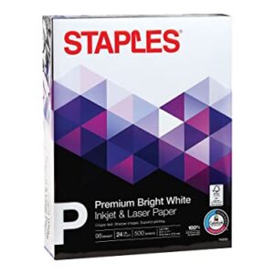 Staples 733332 Premium 8.5-Inch X 11-Inch Multipurpose Paper 24 Lbs. 98 Bright 500/Ream