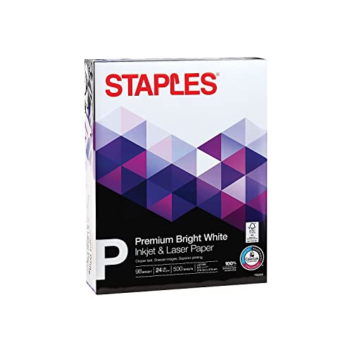 Staples 733332 Premium 8.5-Inch X 11-Inch Multipurpose Paper 24 Lbs. 98 Bright 500/Ream