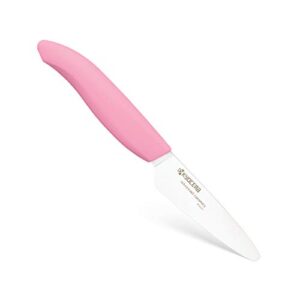 kyocera revolution series 3-inch ceramic paring knife, pink handle, white blade