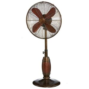 designer aire oscillating indoor/outdoor standing floor fan for cooling your area fast - 3-speeds, adjustable 40-51 inches in height, fits your home decor