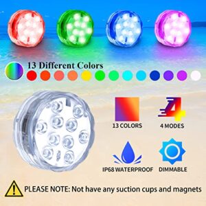 Creatrek Submersible LED Lights, Waterproof Pool Lights Outdoor, Battery Operated Pool Lights for Hot Tub Party Pumpkins 4 PCS