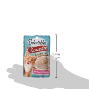 Hartz Delectables Chowder Lickable Wet Cat Treats for Kitten, Adult & Senior Cats, Tuna & Whitefish, 12 Count