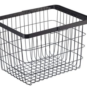 Yamazaki Wire Home Laundry Basket-Storage Hamper, Medium, Black