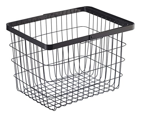 Yamazaki Wire Home Laundry Basket-Storage Hamper, Medium, Black