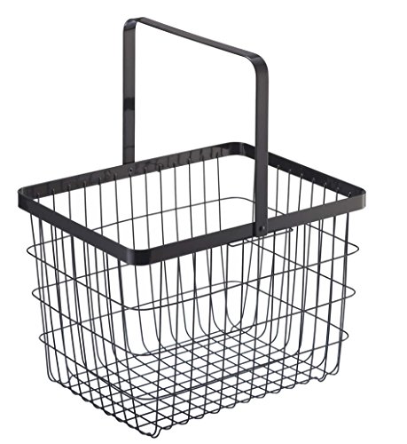 Yamazaki Wire Home Laundry Basket-Storage Hamper, Medium, Black