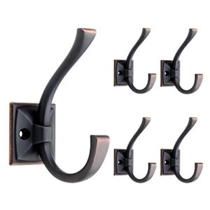 Franklin Brass Ruavista Coat and Hat Hook Wall Hooks 5-Pack, Bronze with Copper Highlights, 137246M