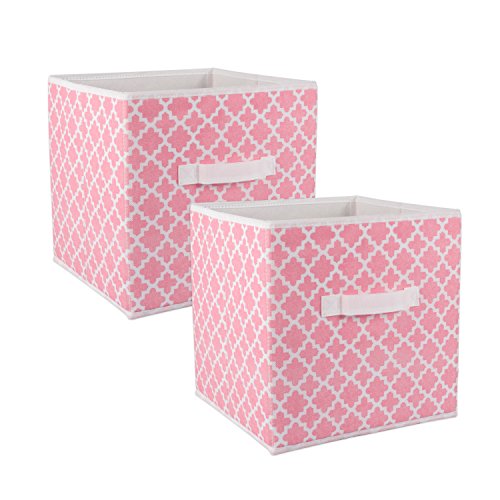 DII Non Woven Polyester Storage Bin, Pink Sorbet, Small Set of 2