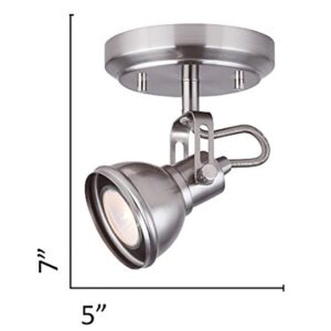 CANARM ICW622A01BN10 LTD Polo 1 Light Ceiling/Wall, Brushed Nickel with Adjustable Head