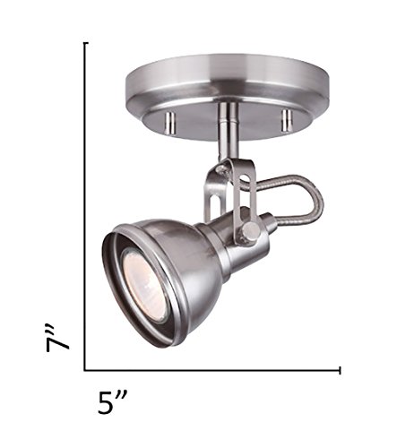 CANARM ICW622A01BN10 LTD Polo 1 Light Ceiling/Wall, Brushed Nickel with Adjustable Head