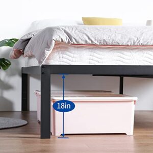 Olee Sleep 18inch Tall Steel Slat / Non-slip Support S-3500 High Profile Platform Bed Frame, Twin