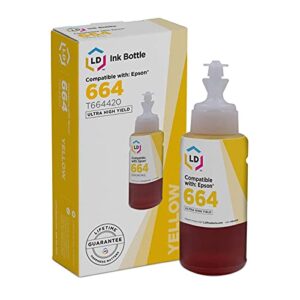 ld compatible ink bottle replacement for epson 664 t664420 high yield (yellow)