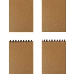 K-Kraft Steno Notebooks Kraft Paper Covers (Four 5 x 7 Notepads)