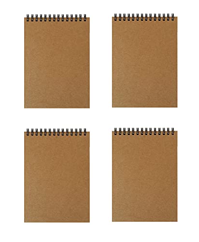 K-Kraft Steno Notebooks Kraft Paper Covers (Four 5 x 7 Notepads)