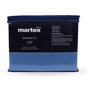 Martex Cotton Rich Bed Sheet Set - Brushed Cotton Blend, Super Soft Finish, Wrinkle Resistant, Quick Drying, Bedroom, Guest Room - 3-Piece Twin Set, Ceil Blue