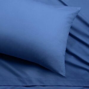 Martex Cotton Rich Bed Sheet Set - Brushed Cotton Blend, Super Soft Finish, Wrinkle Resistant, Quick Drying, Bedroom, Guest Room - 3-Piece Twin Set, Ceil Blue