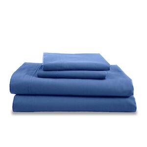 Martex Cotton Rich Bed Sheet Set - Brushed Cotton Blend, Super Soft Finish, Wrinkle Resistant, Quick Drying, Bedroom, Guest Room - 3-Piece Twin Set, Ceil Blue