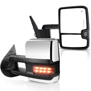 eccpp fit for chevy towing mirrors for gmc power heated led turn arrow signal reverse light tow mirrors for 2008-2013 for chevy for silverado for gmc for sierra 2007 for silverado new body style