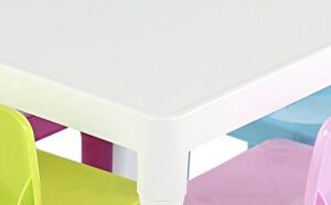 Humble Crew White Table/Pastel Chairs Kids Plastic 4 Set