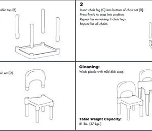 Humble Crew White Table/Pastel Chairs Kids Plastic 4 Set