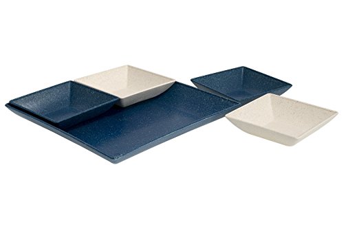 EVO Sustainable Goods Five Piece Serving and Snack Set, Blue