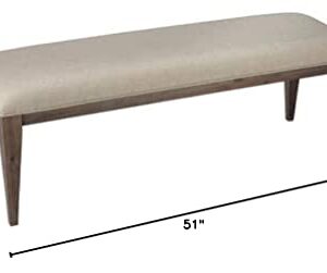 Cortesi Home Leno Dining Bench, 51", Beige