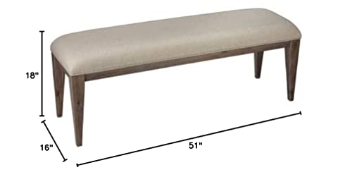 Cortesi Home Leno Dining Bench, 51", Beige