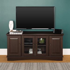 Walker Edison Traditional Wood Universal TV Stand with Storage Cabinets for TV's up to 65" Living Room Entertainment Center, 44 Inch, Espresso Brown