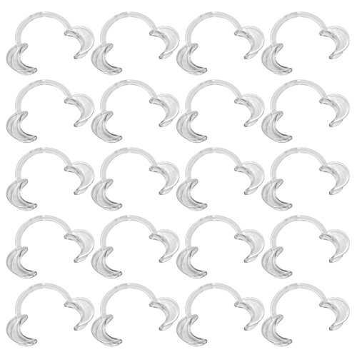 EZGO 20 Pieces (Size M) C-Shape Teeth Whitening Cheek Retractor, Autoclavable Dental Mouth Opener, Disposable Dental Lip Cheek Retractor for Mouthguard Challenge Game