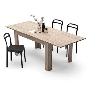 mobili fiver, easy, extendable dining table, oak, made in italy