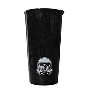 Collectible Star Wars Rogue One Travel Mug with Plastic Lid - Ceramic Container for Hot Coffee, Tea, Cocoa - Death Trooper Character Design - Licensed Disney Item