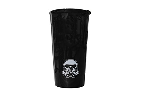 Collectible Star Wars Rogue One Travel Mug with Plastic Lid - Ceramic Container for Hot Coffee, Tea, Cocoa - Death Trooper Character Design - Licensed Disney Item