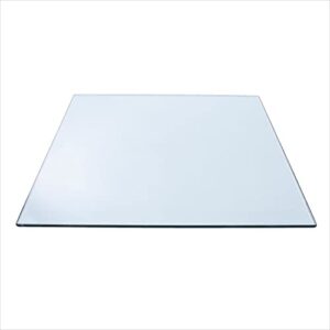 41" square clear tempered glass table top 3/8" thick - flat polish edge