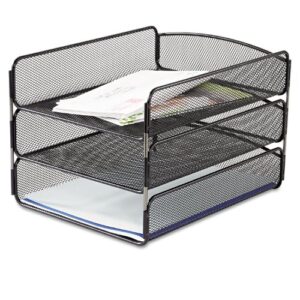 safco 3271bl desk tray three tiers steel mesh letter black