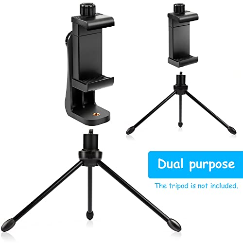 Vastar Smartphone Tripod Cell Phone Holder Mount Adapter, Fits iPhone, Samsung, and all Phones, Rotates Vertical and Horizontal, Adjustable Clamp