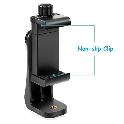 Vastar Smartphone Tripod Cell Phone Holder Mount Adapter, Fits iPhone, Samsung, and all Phones, Rotates Vertical and Horizontal, Adjustable Clamp