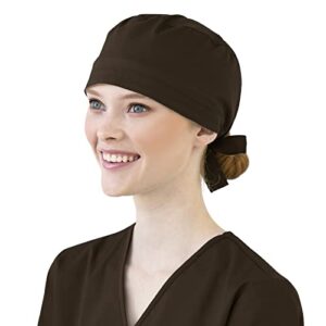 wonderwink wonderwork unisex solid scrub cap — one size fits most, chocolate