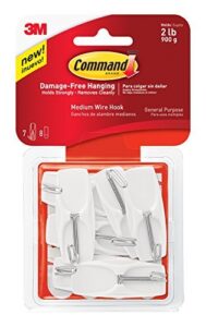 command 1599838 medium wire hook value pack white 7 hooks (17065-7es)