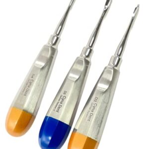 New German Stainless Set of 3 LUXATING PERIOTOMES Dental ATRAUMATIC EXTRACTING Elevators 3MM 4MM 5MM