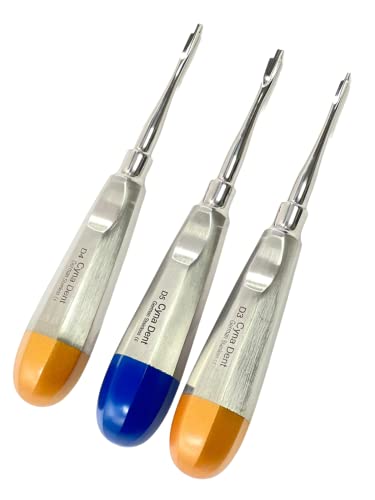 New German Stainless Set of 3 LUXATING PERIOTOMES Dental ATRAUMATIC EXTRACTING Elevators 3MM 4MM 5MM