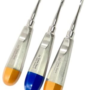 New German Stainless Set of 3 LUXATING PERIOTOMES Dental ATRAUMATIC EXTRACTING Elevators 3MM 4MM 5MM