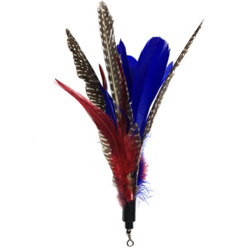 Pet Fit For Life 7 Piece - PLUS BONUS - Replacement Feathers and Soft Furry For Interactive Cat and Kitten Toy Wands