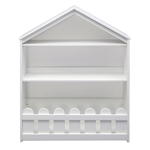 Serta Happy Home Storage Bookcase - Ideal for Books, Decor, Homeschooling & More, Bianca White