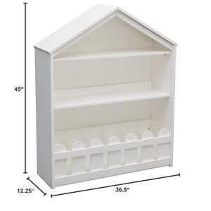 Serta Happy Home Storage Bookcase - Ideal for Books, Decor, Homeschooling & More, Bianca White